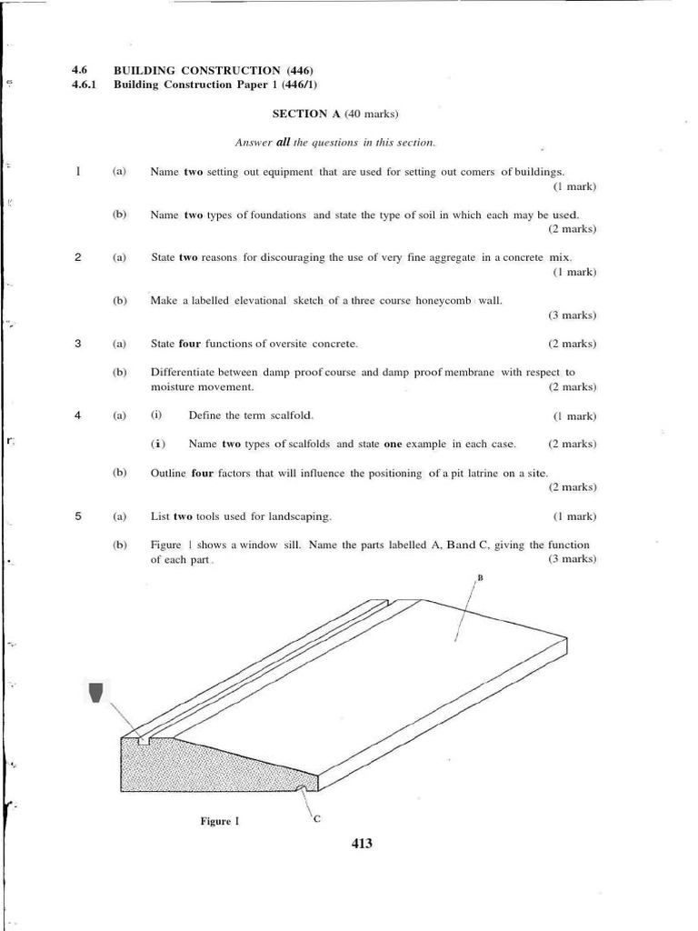 2011 Kcse Building Construction Questions p1 | PDF | Building Engineering
