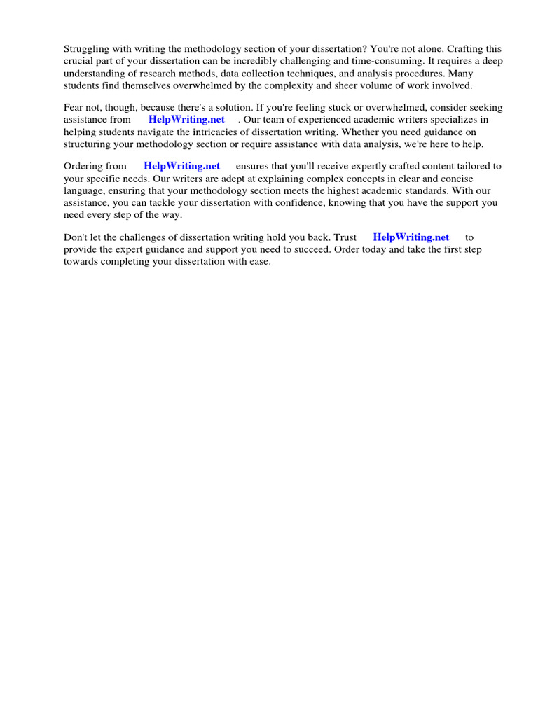 How To Write The Methodology Section of A Dissertation | PDF