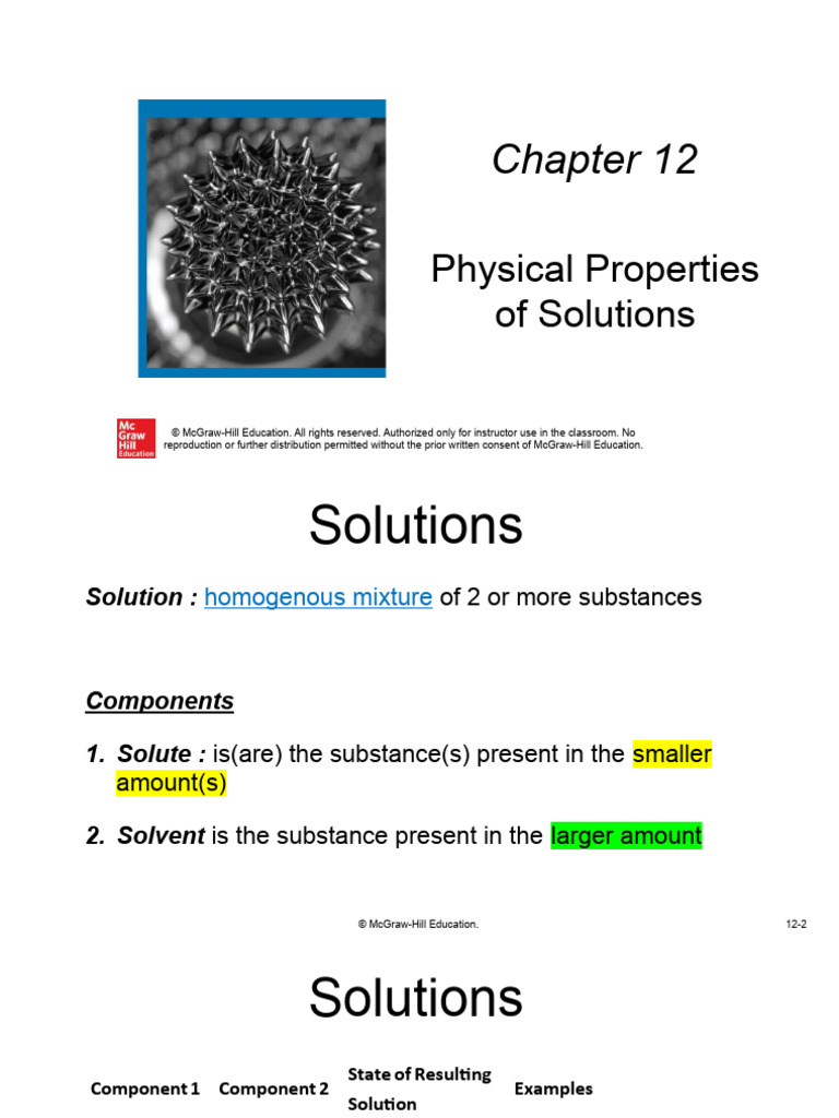 (Module 1) Physical Properties of Solutions | PDF | Solubility ...