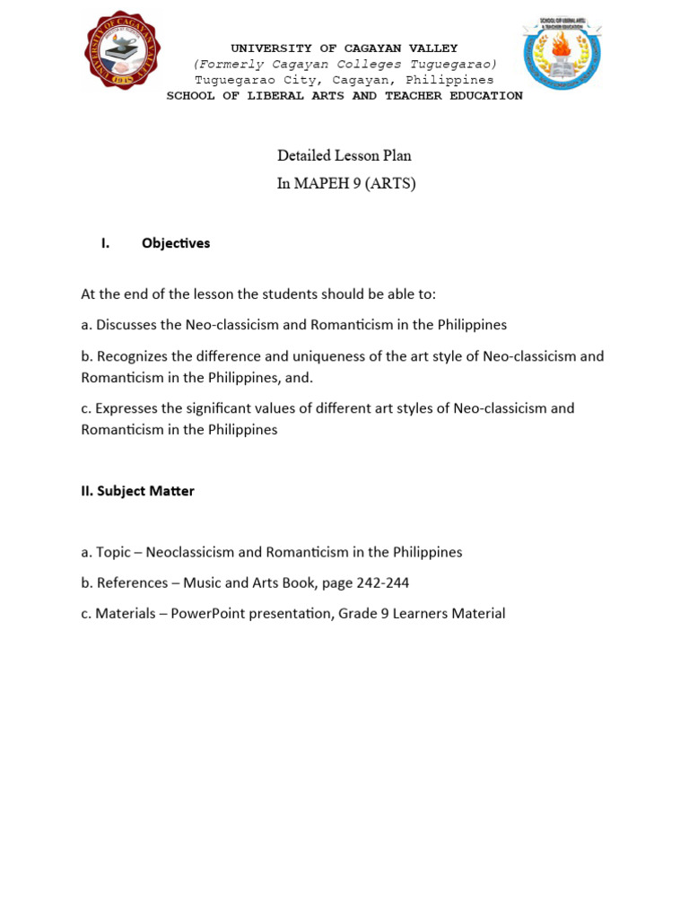 Arts of Neoclassic and Romantic in The Phillipines | PDF | Romanticism ...