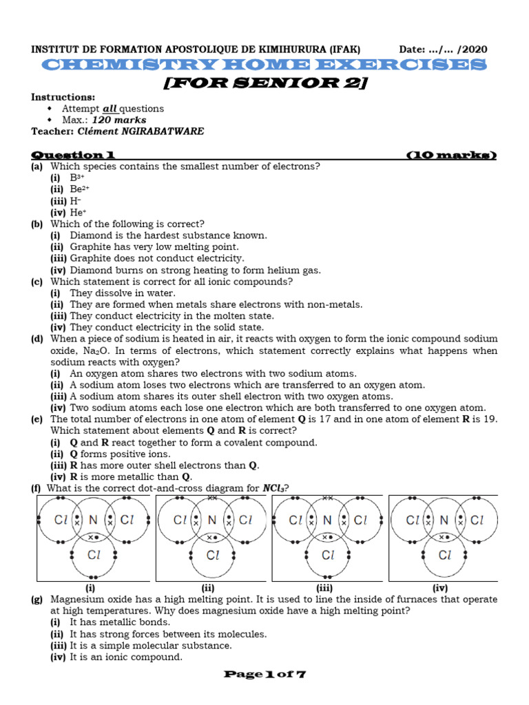 Chemistry For S2 | PDF | Ion | Chemical Compounds