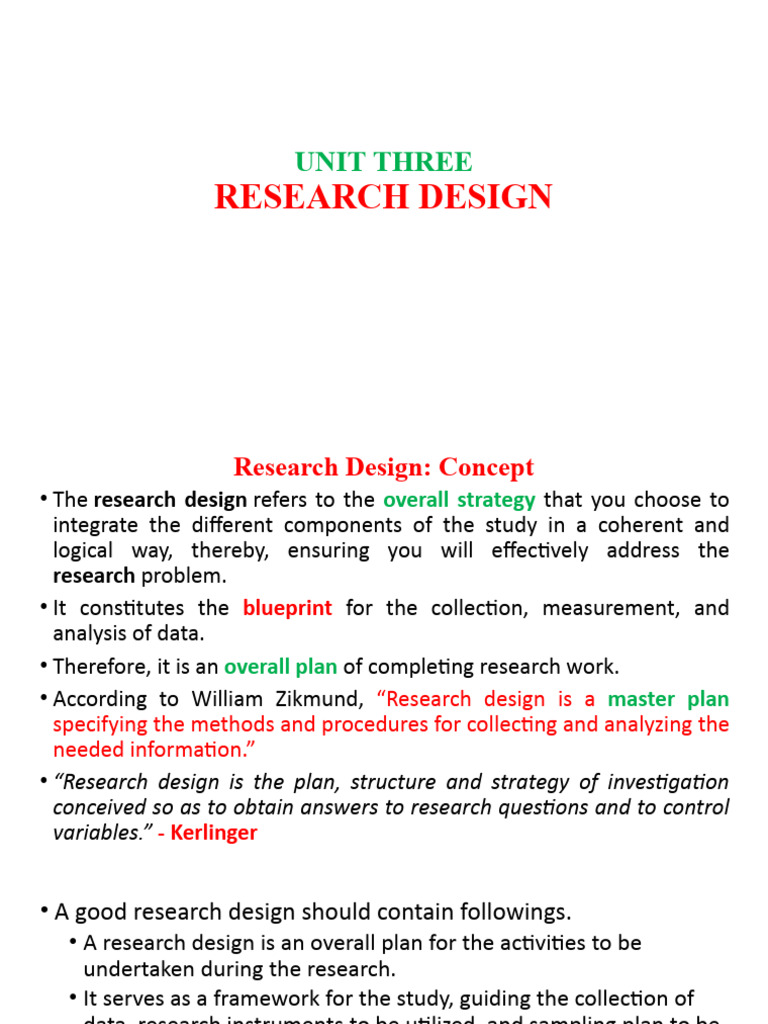 Unit III Research Design | PDF | Experiment | Qualitative Research