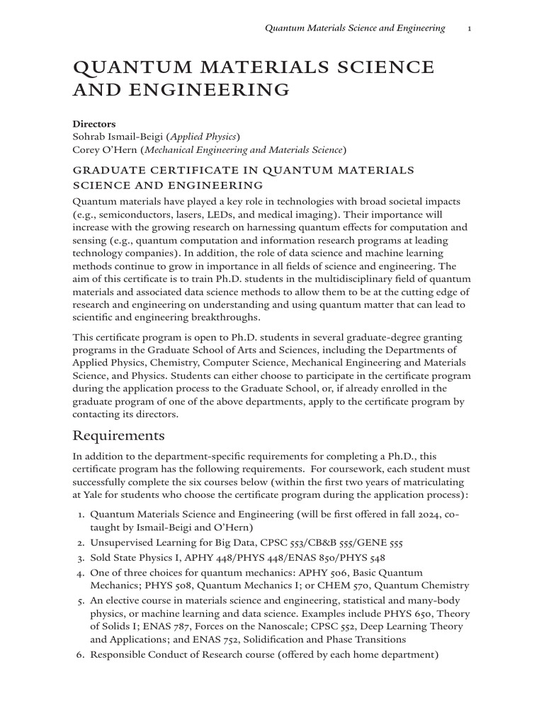 Quantum Materials Science Engineering | PDF | Engineering | Materials Science