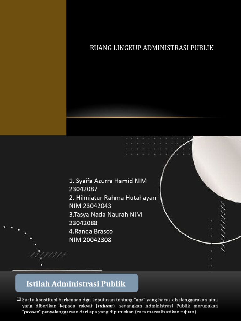 Ruang Lingkup Administrasi Publik Kelompok 1 | PDF