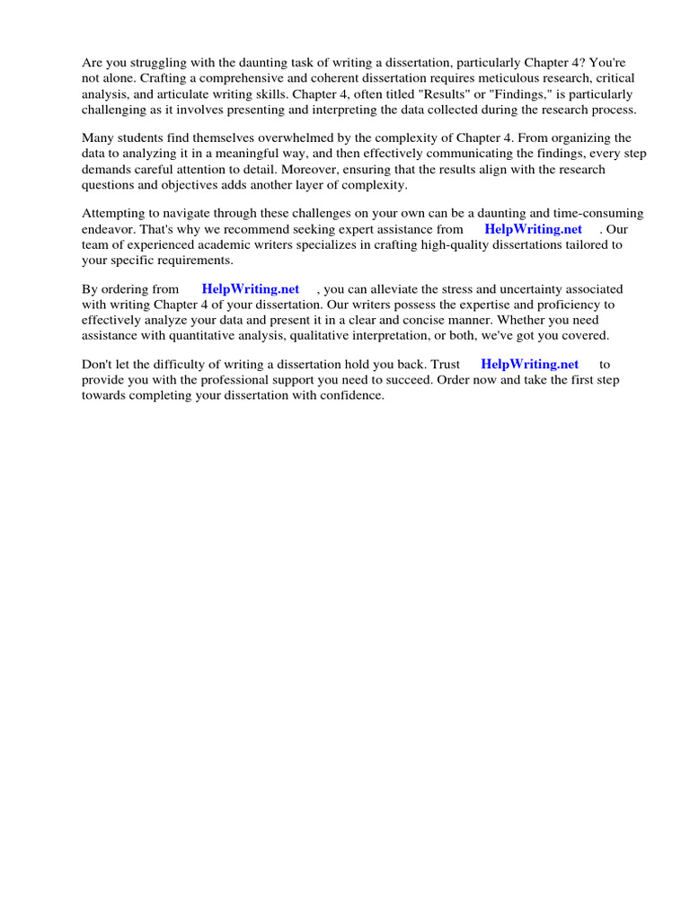 Writing Chapter 4 of Your Dissertation | PDF | Biometrics | Thesis