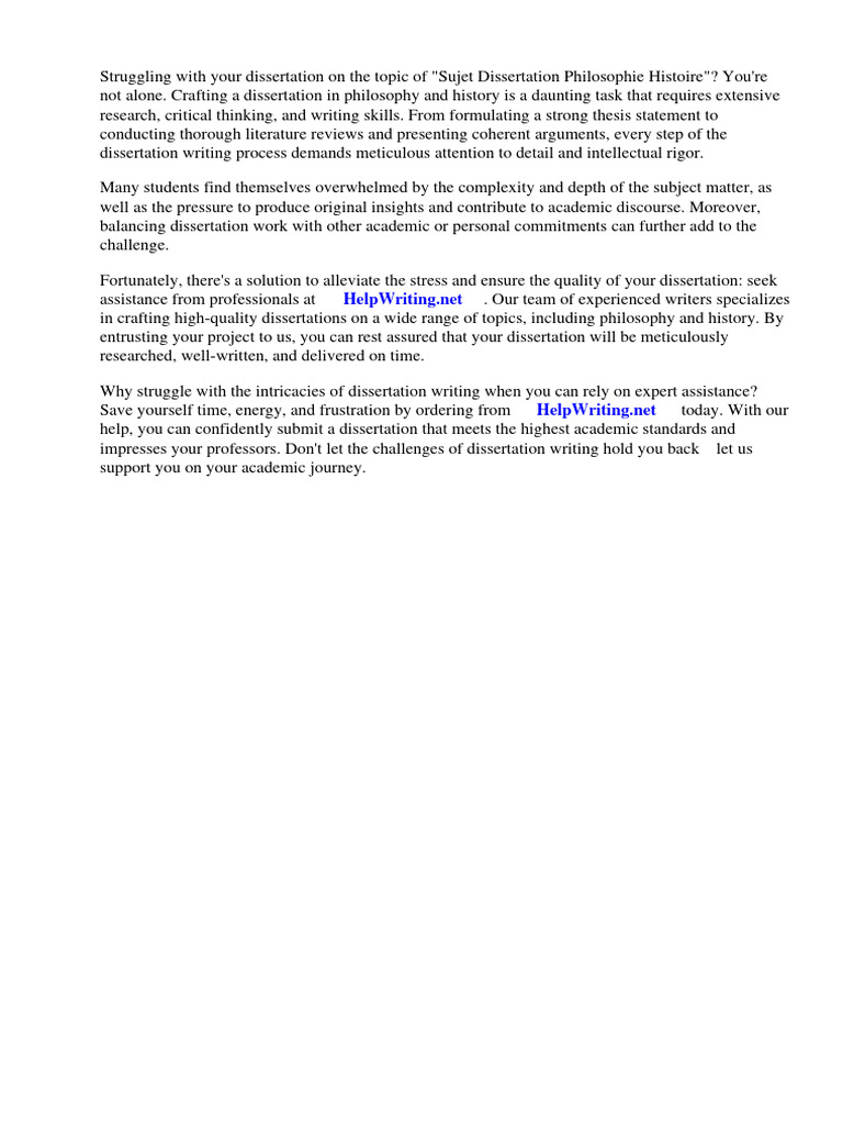 Sujet Dissertation Philosophie Histoire | PDF | Thesis