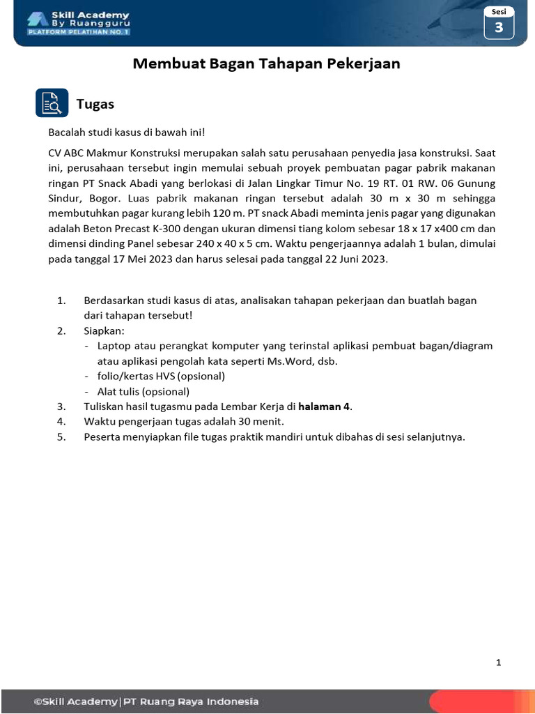 TPM 3 Membuat Bagan Tahap Pekerjaan - (Muhammad Farhan) | PDF