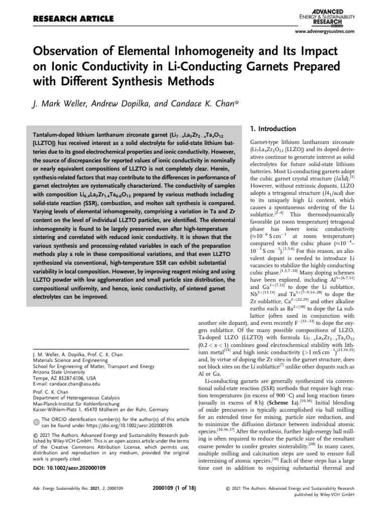 Observation of Elemental Inhomogeneity and Its Impact | PDF | Sintering | Electrical Resistivity ...