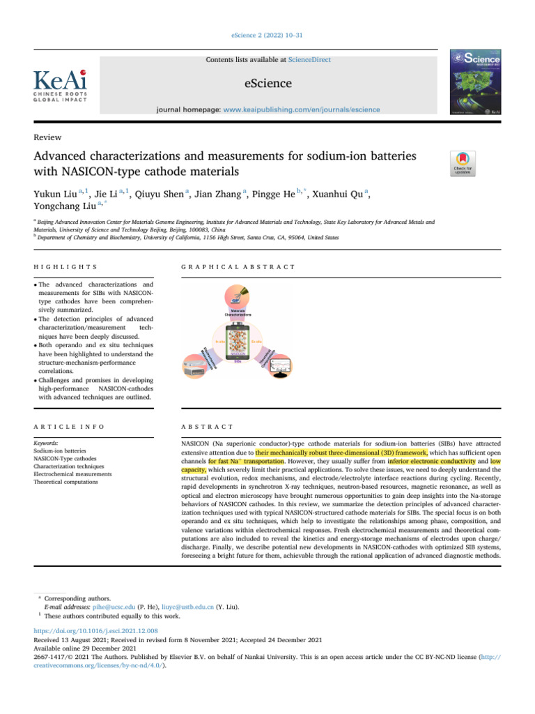 Advanced Characterizations and Measurements For Sodium-Ions | PDF ...