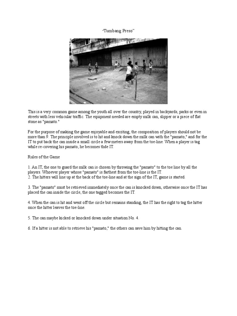 Tumbang Preso | Sports | Leisure Tumbang Preso | Sports | Leisure