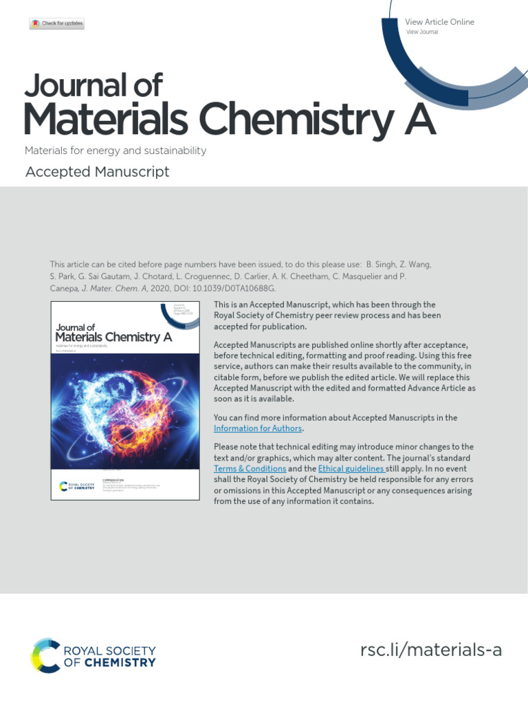 A Chemical Map of NaSiCON Electrode | PDF | Lithium Ion Battery ...