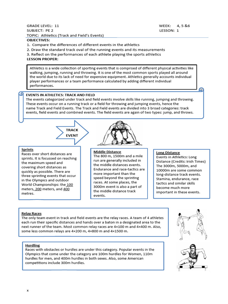 Pe 11 Week4 6 2nd Sem | PDF | Track And Field | Athletics