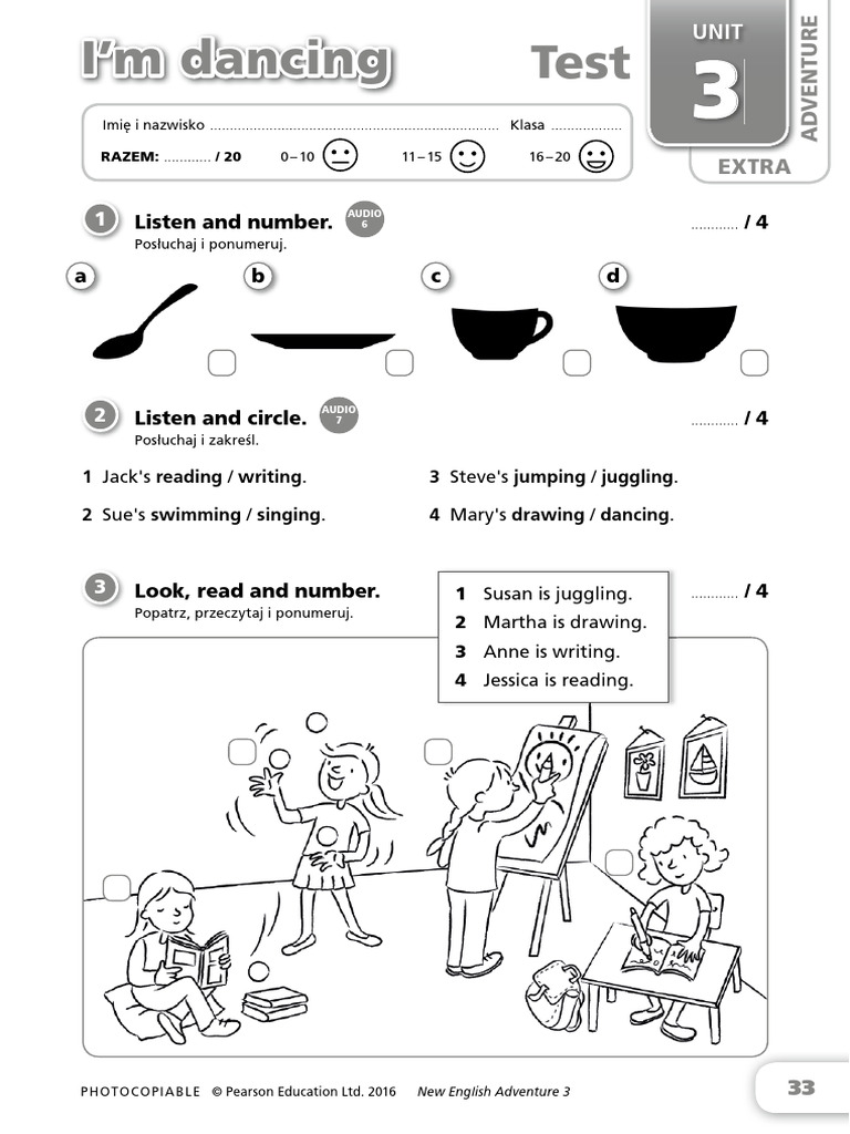 I'm Dancing Test EXTRA ADV Unit 3 | PDF