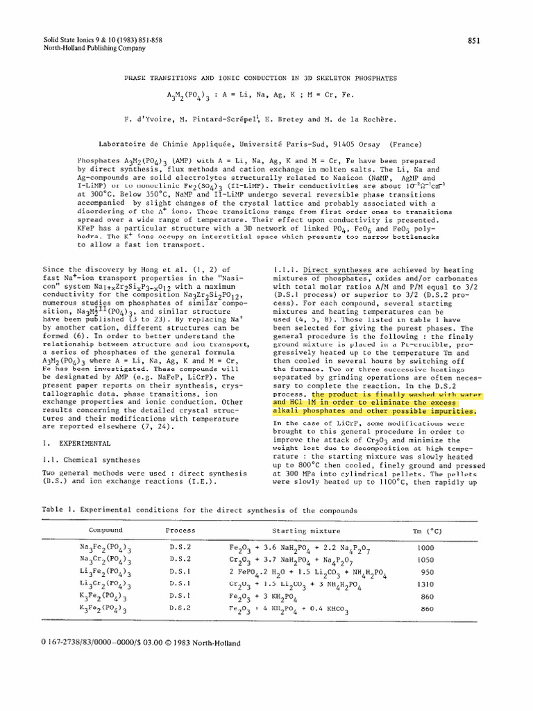 Phase Transitions and Ionic Conduction in 3D Skeleton Phosphates | PDF ... Phase Transitions and Ionic Conduction in 3D Skeleton Phosphates | PDF ...