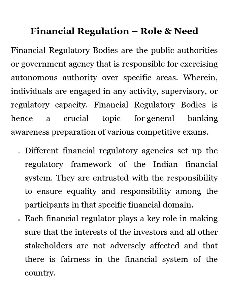 Financial Regulation | PDF | Reserve Bank Of India | Financial Regulation