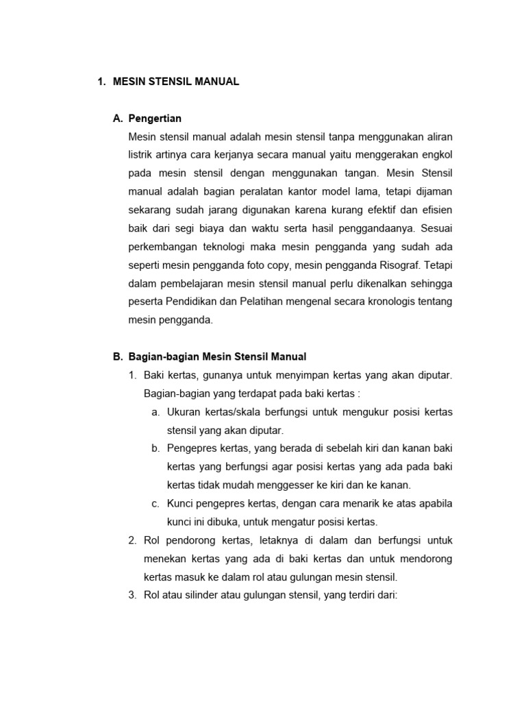Panduan Penggunaan Mesin Stensil Manual | PDF