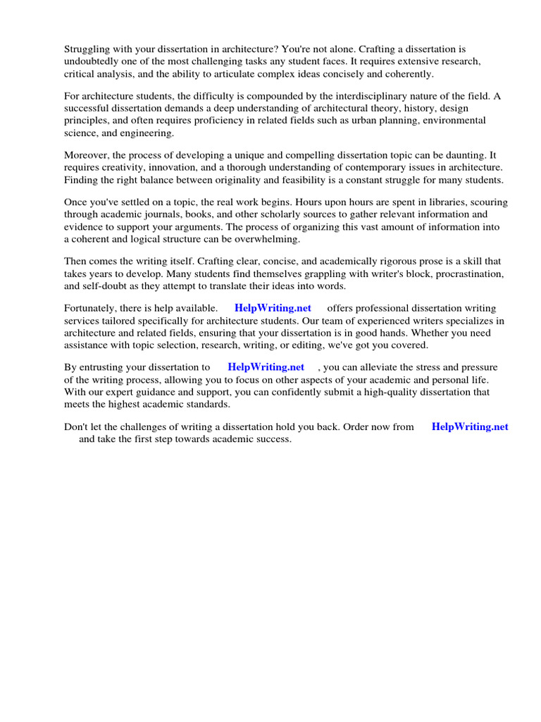 Dissertation Ideas Architecture | PDF | Thesis | Science