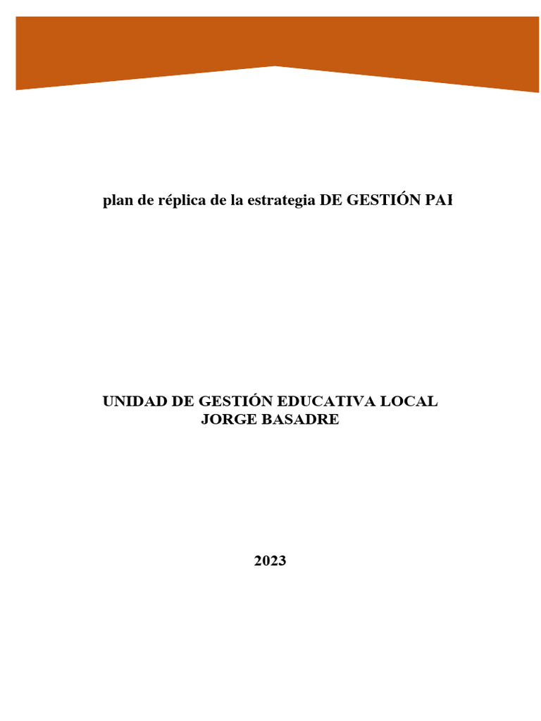 Plan Replica - Ugel Jorge Basadre | PDF | Tableta | Maestros