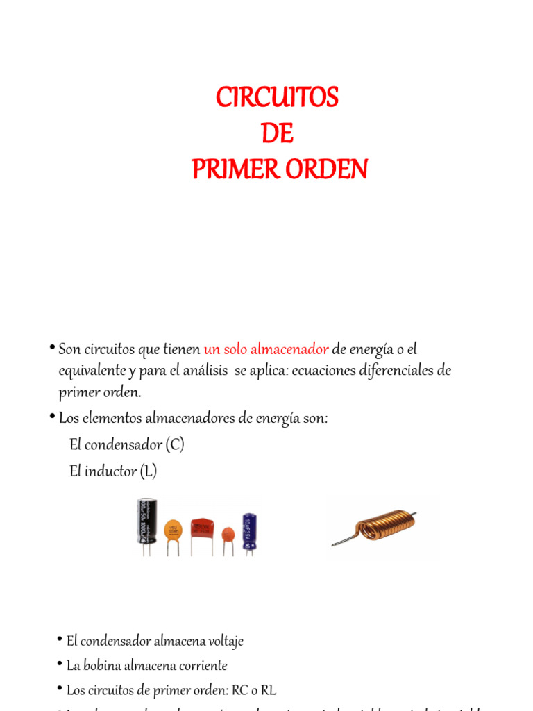 Circuitos Primer Orden | PDF | Red eléctrica | Inductor