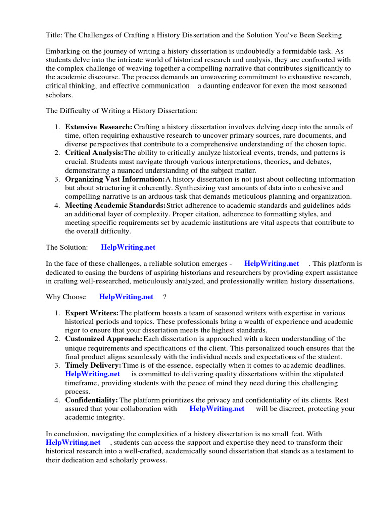 History Dissertation Ideas | Download Free PDF | Thesis | Narrative