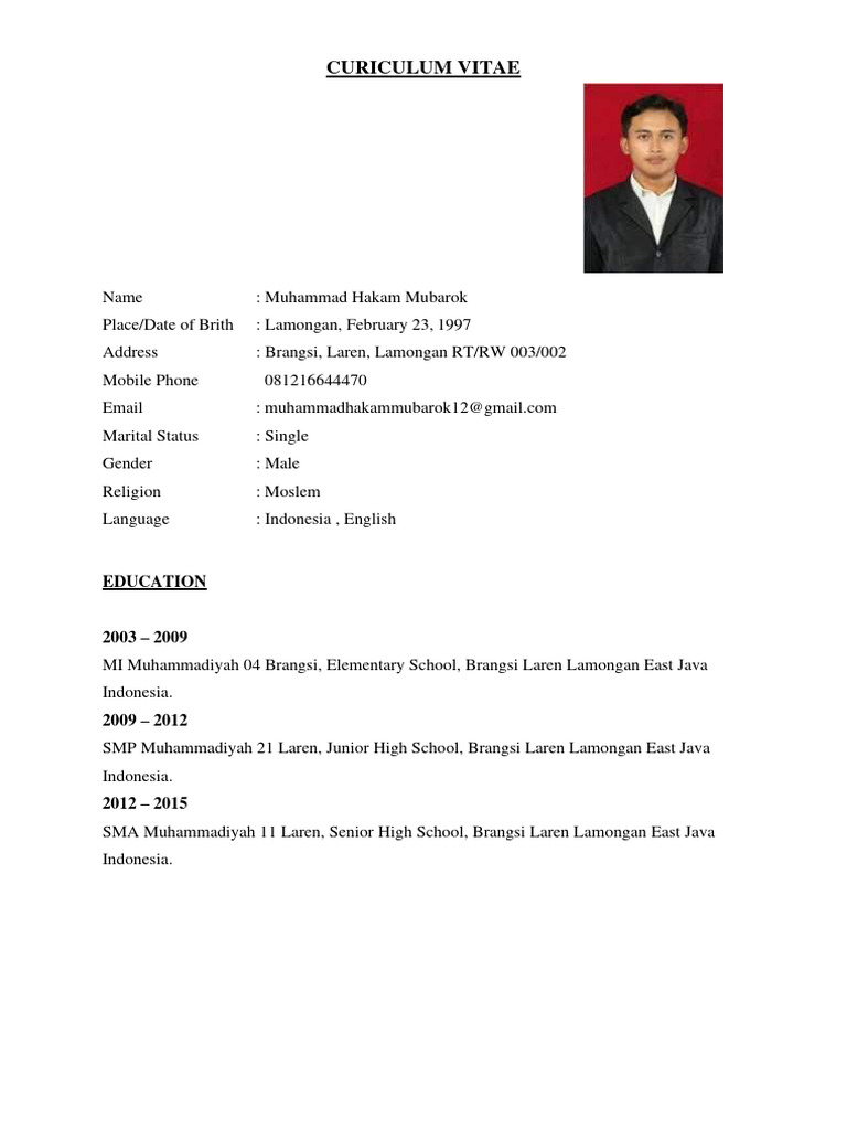 Muhammad Hakam Mubarok CV | PDF