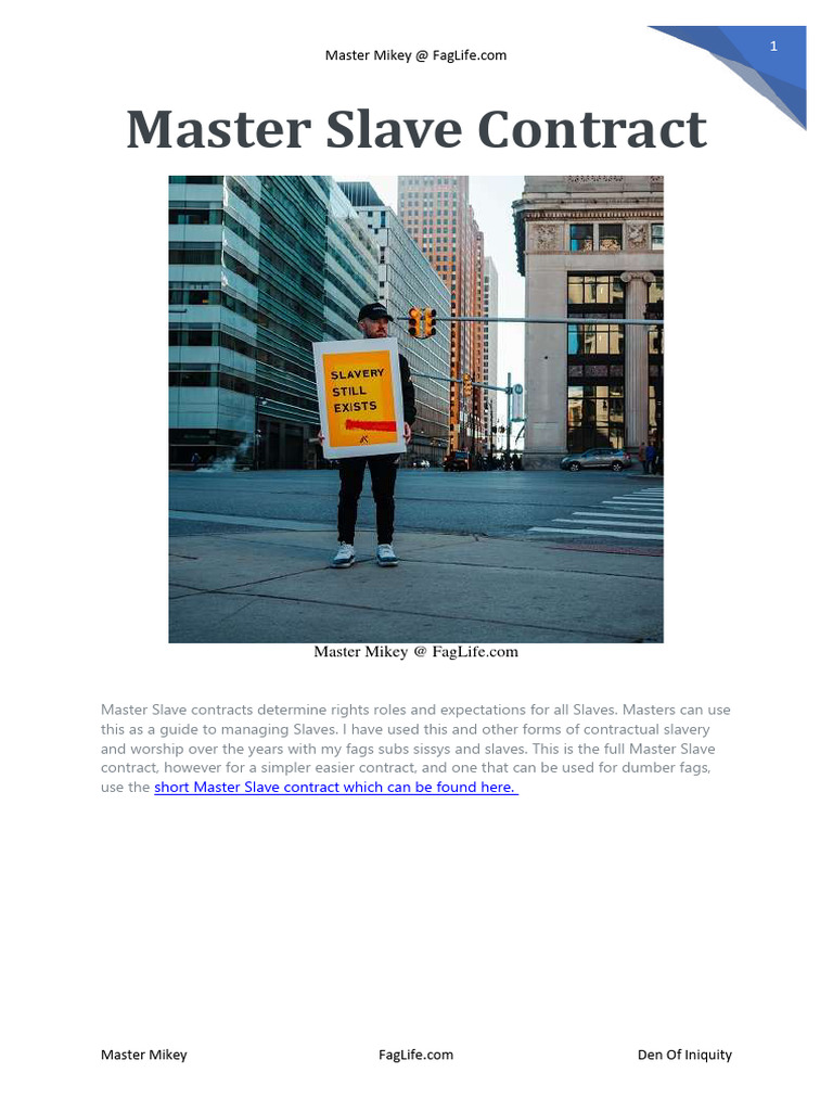 Master Slave Contract | PDF | Slavery