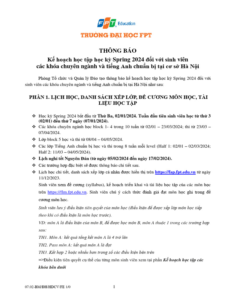 KHHT - Chuan Bi Vao HK Spring 2024 | PDF
