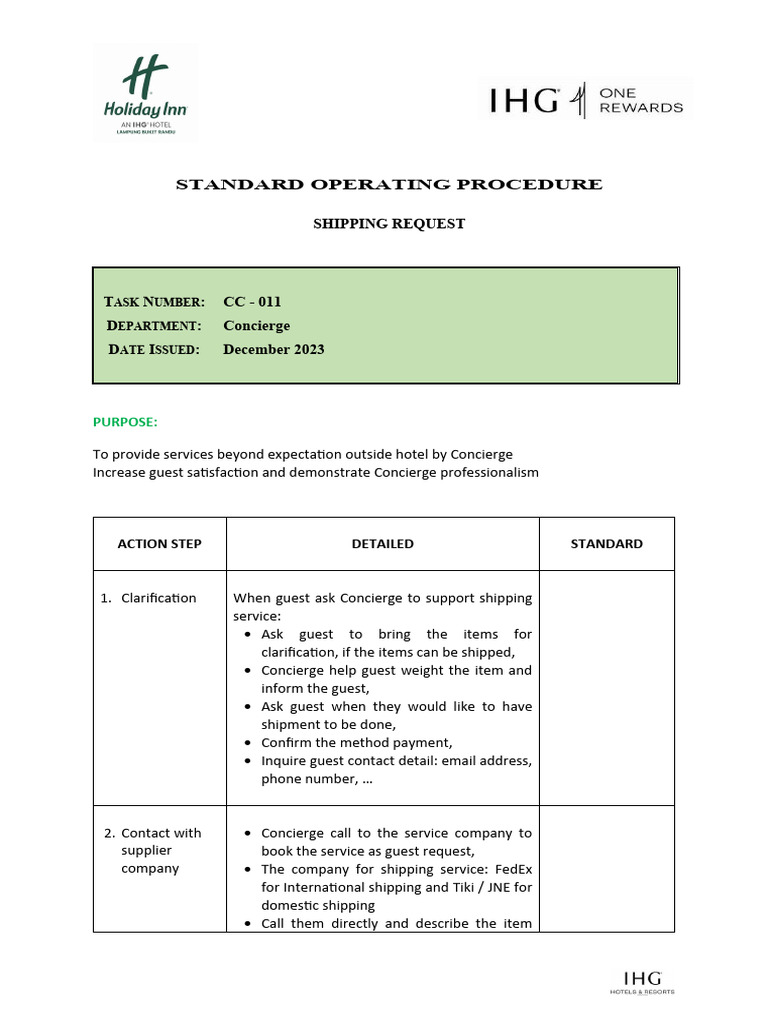 011 - SHIPPING REQUEST | PDF