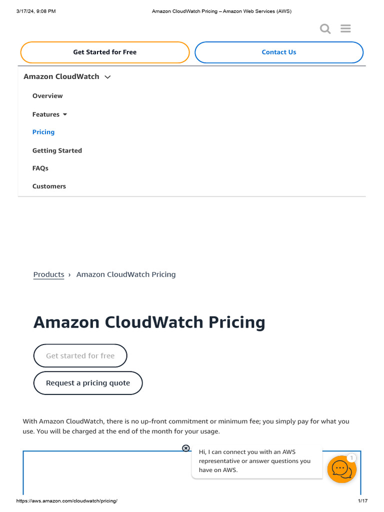 Amazon CloudWatch Pricing – Amazon Web Services (AWS) | PDF | Amazon Web Services | Computing