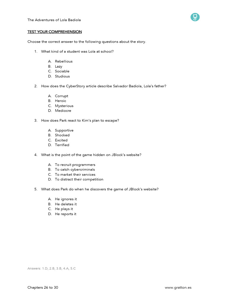 Lola Badiola QUIZ Chapters 26 to 30 | PDF | Business