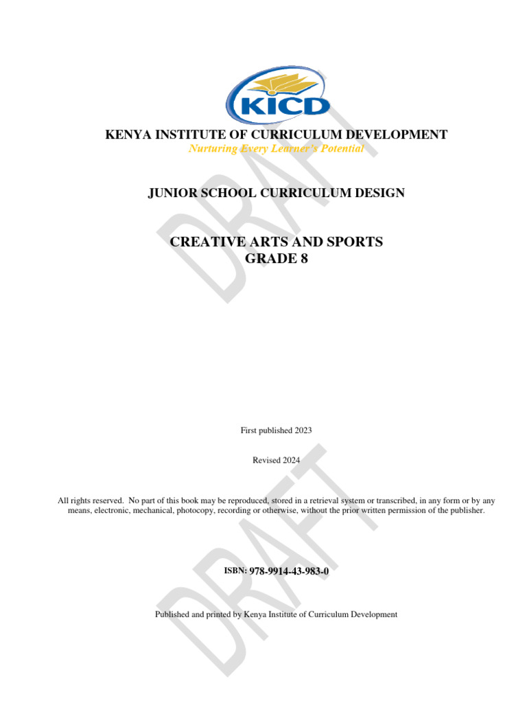 Grade 8 Creative Arts and Sports Curriculum | PDF | Learning | Creativity