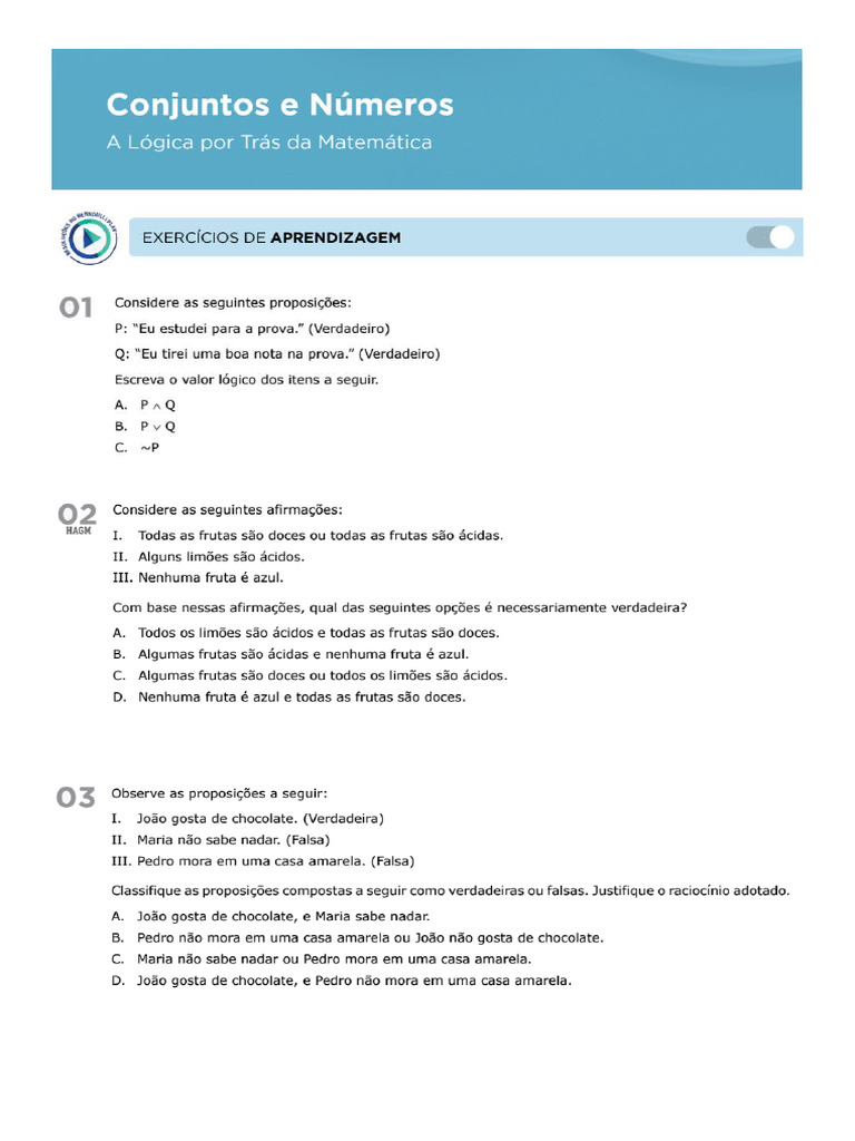 A1 Conjuntos E Números Pdf