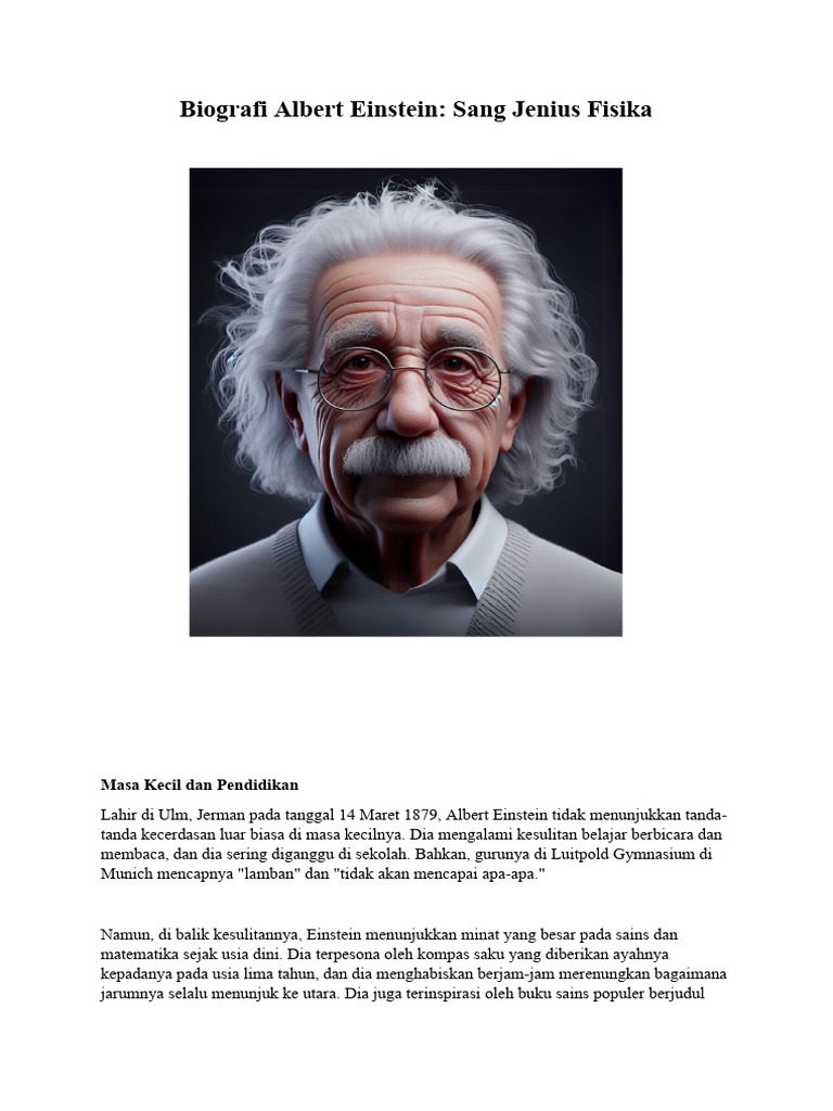 Biografi Albert Einstein | PDF | Ilmu Sosial | Klasik