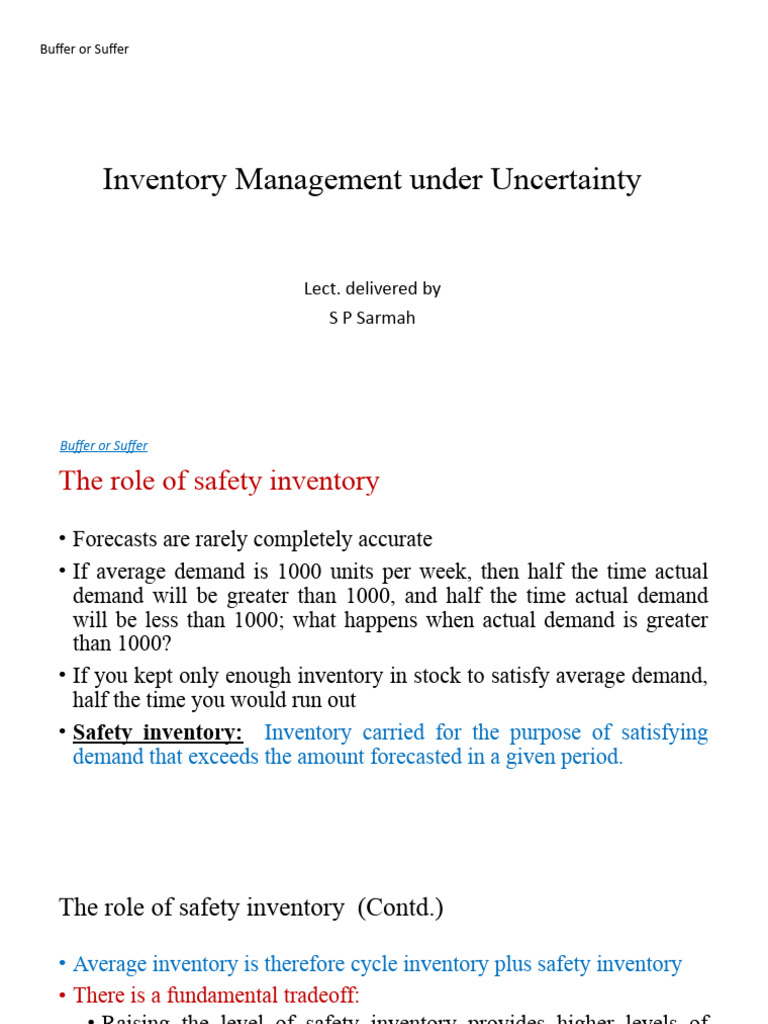 Safety Inventory Management Strategies | PDF | Inventory | Demand