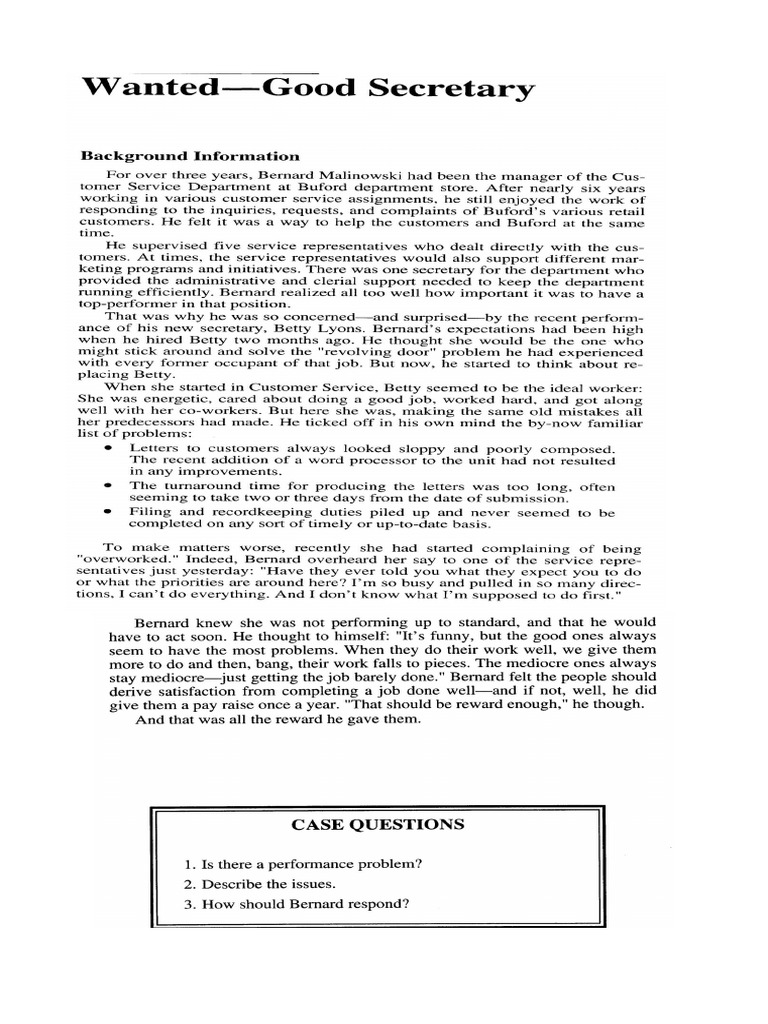 HRM sample Case Study | PDF