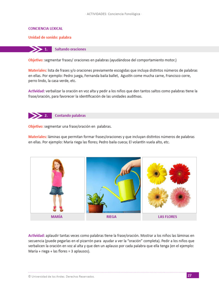 Actividades para la Conciencia Léxica | PDF