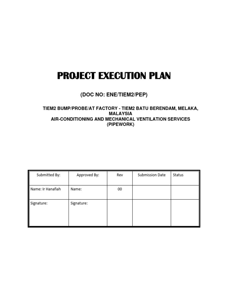MSF (ME) General, ACMV, Project Execution Plan - Ene 040124 | PDF ...