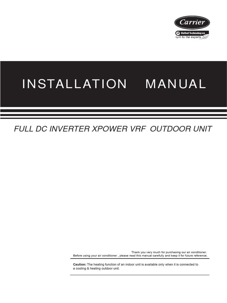 Carrier-Xpower-Super-Plus-installation-manual | PDF | Air Conditioning ...