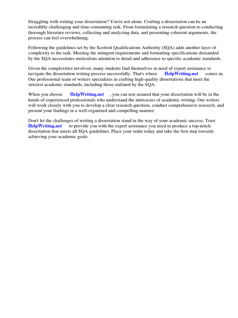 Sqa Dissertation Guidelines | PDF | Thesis | Data