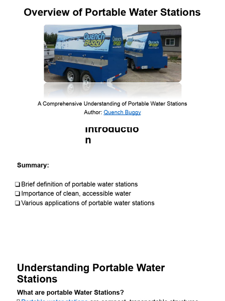 Overview of Portable Water Stations | PDF | Water | Drinking Water