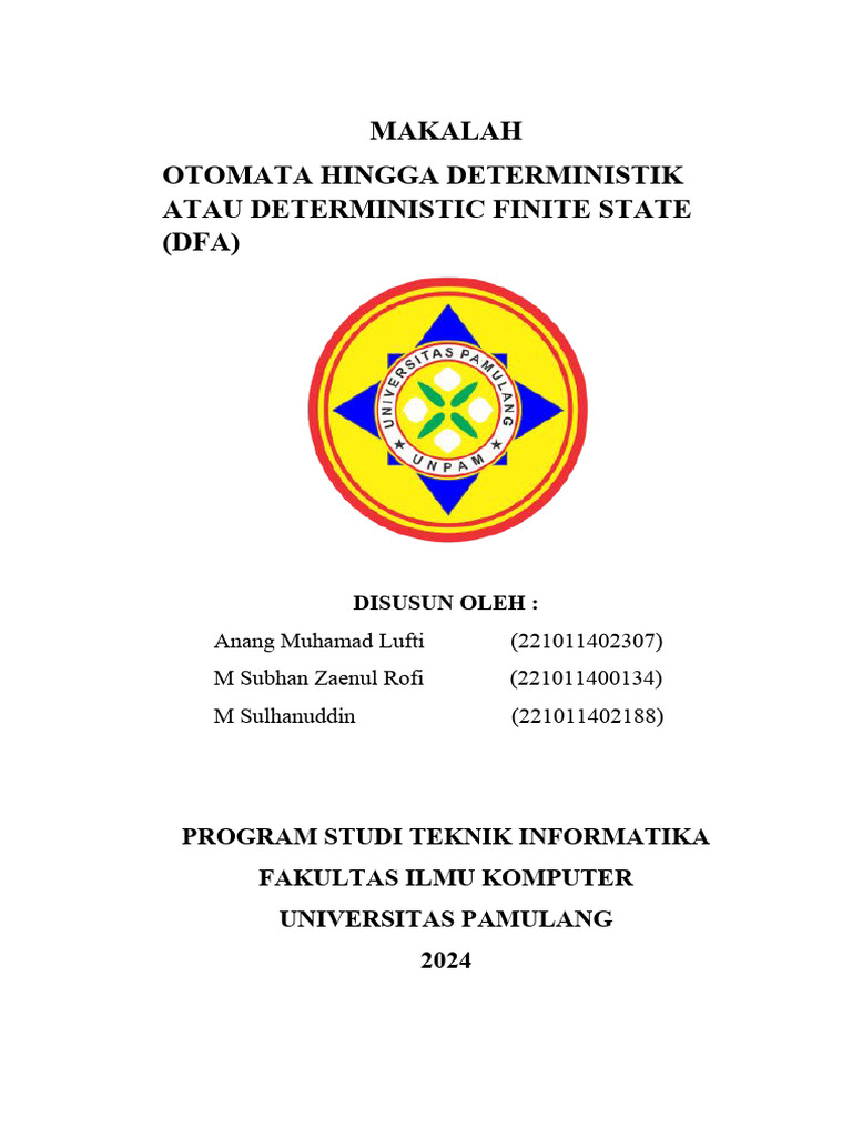 Teori Otomata dan DFA dalam Komputasi | PDF | Seni