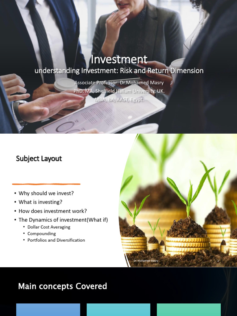 Risk and Return. Finance and Investment | PDF | Investing | Diversification (Finance)