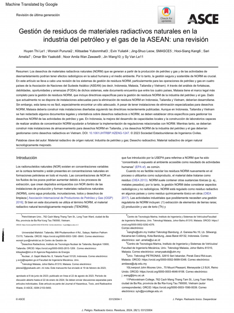 Van Le Et Al 2023 Naturally Occurring Radioactive Material Waste ... Van Le Et Al 2023 Naturally Occurring Radioactive Material Waste ...