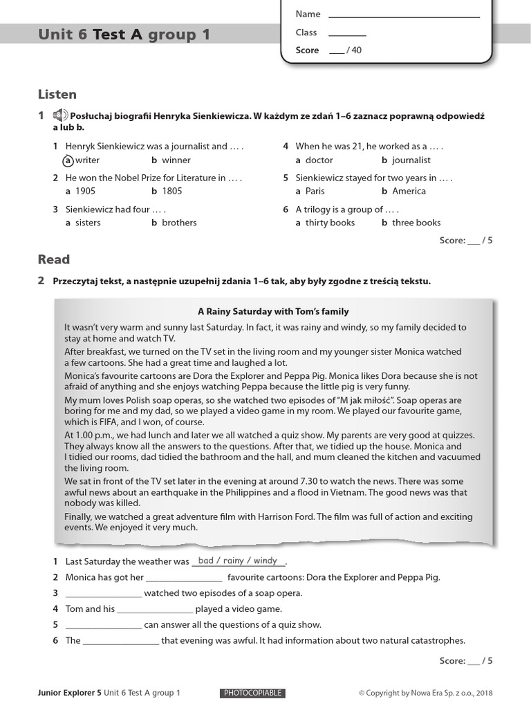 Test A: Unit 6 Group 1 | PDF | Art