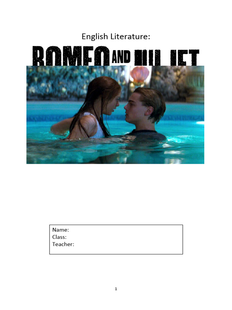 LIT Romeo and Juliet Revision Booklet | PDF | Characters In Romeo And Juliet | Romeo And Juliet