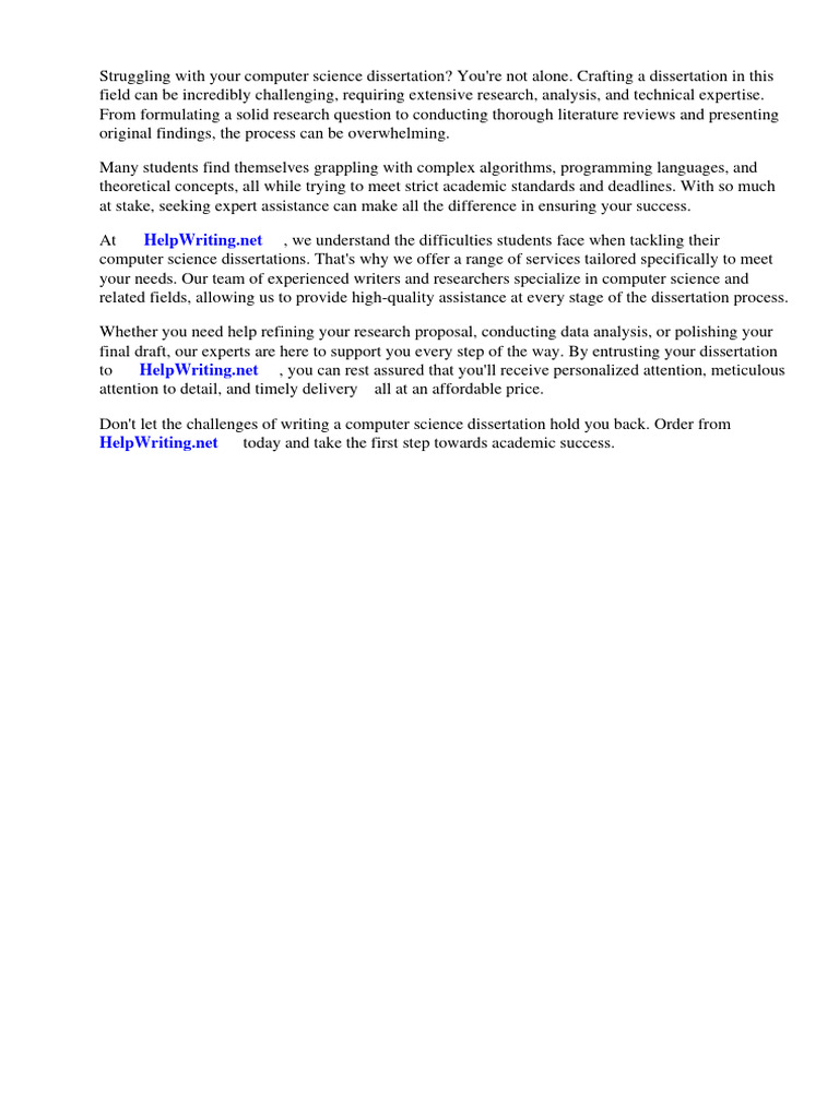 Computer Science Dissertation Samples | PDF | Thesis | Computer Science