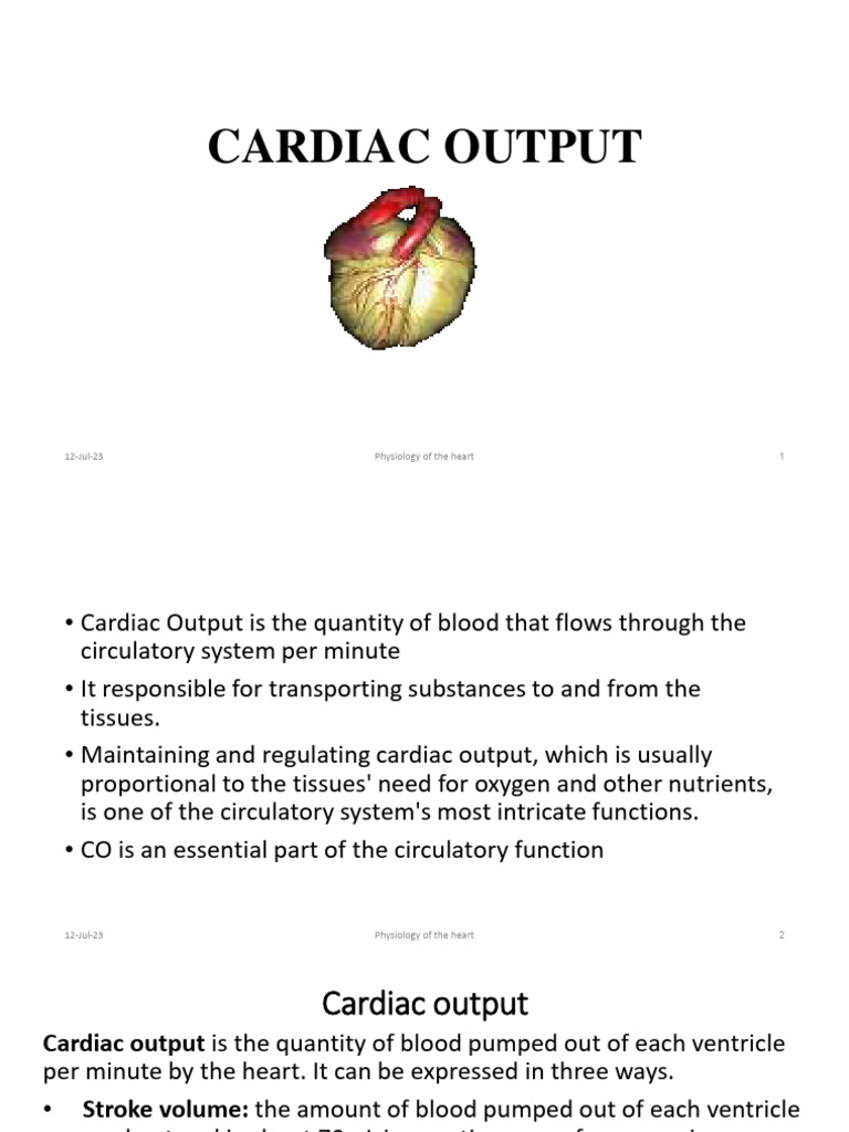 Cardiac Output | PDF | Heart | Ventricle (Heart)