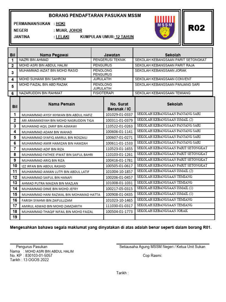 Borang pendaftaran R02 terkini | PDF