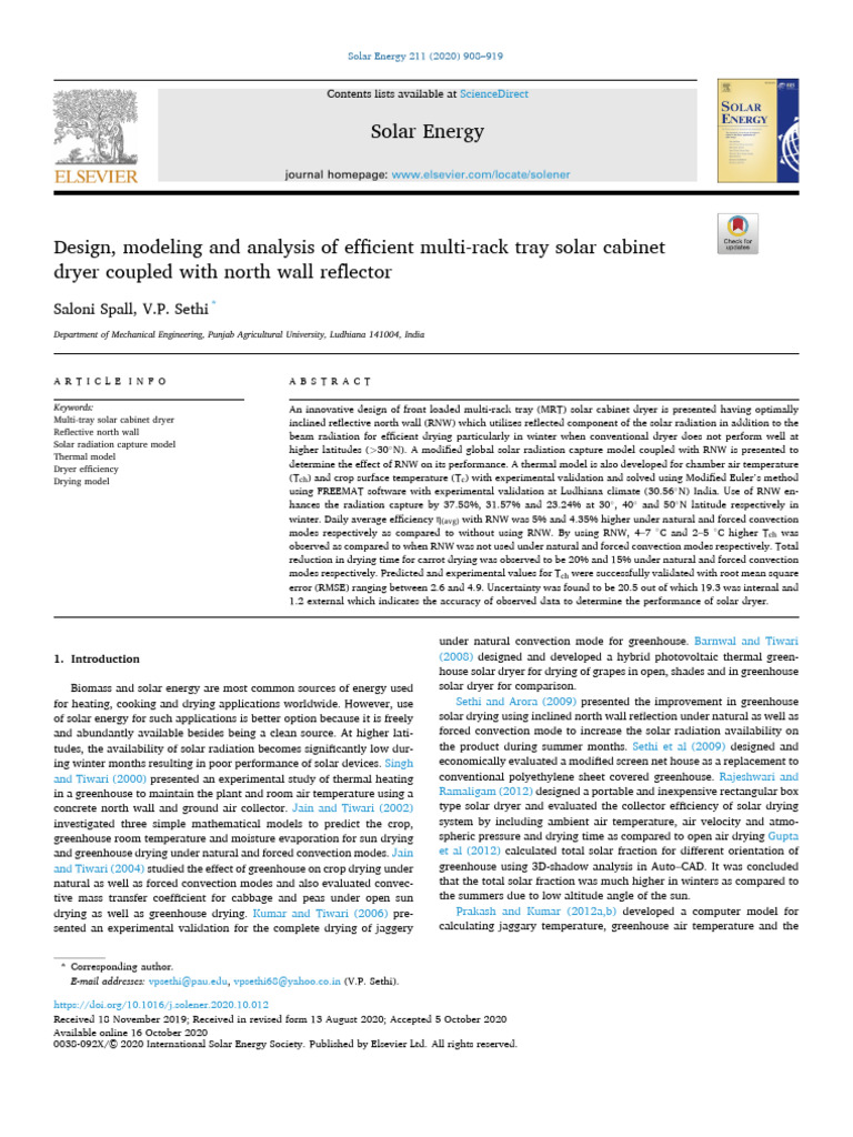 Spall & Sethi, 2020 - Design, Modeling and Analysis of Efficient Multi ...