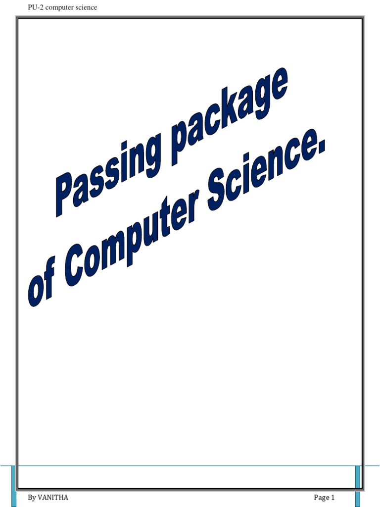 passing package CS-converted | PDF | Object Oriented Programming | Central Processing Unit